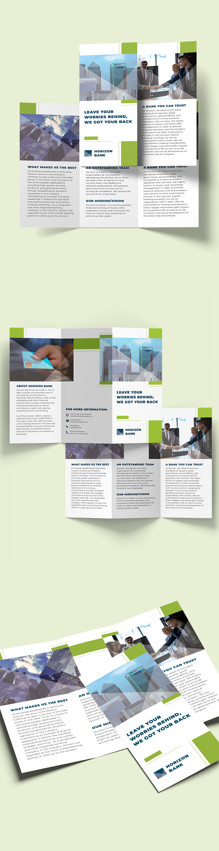 Business Banking Bi-Fold Brochure Template - Illustrator, InDesign ...