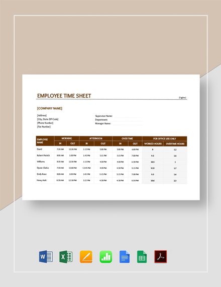 Nonprofit Organization Timesheets Template - Download in Word, Google ...