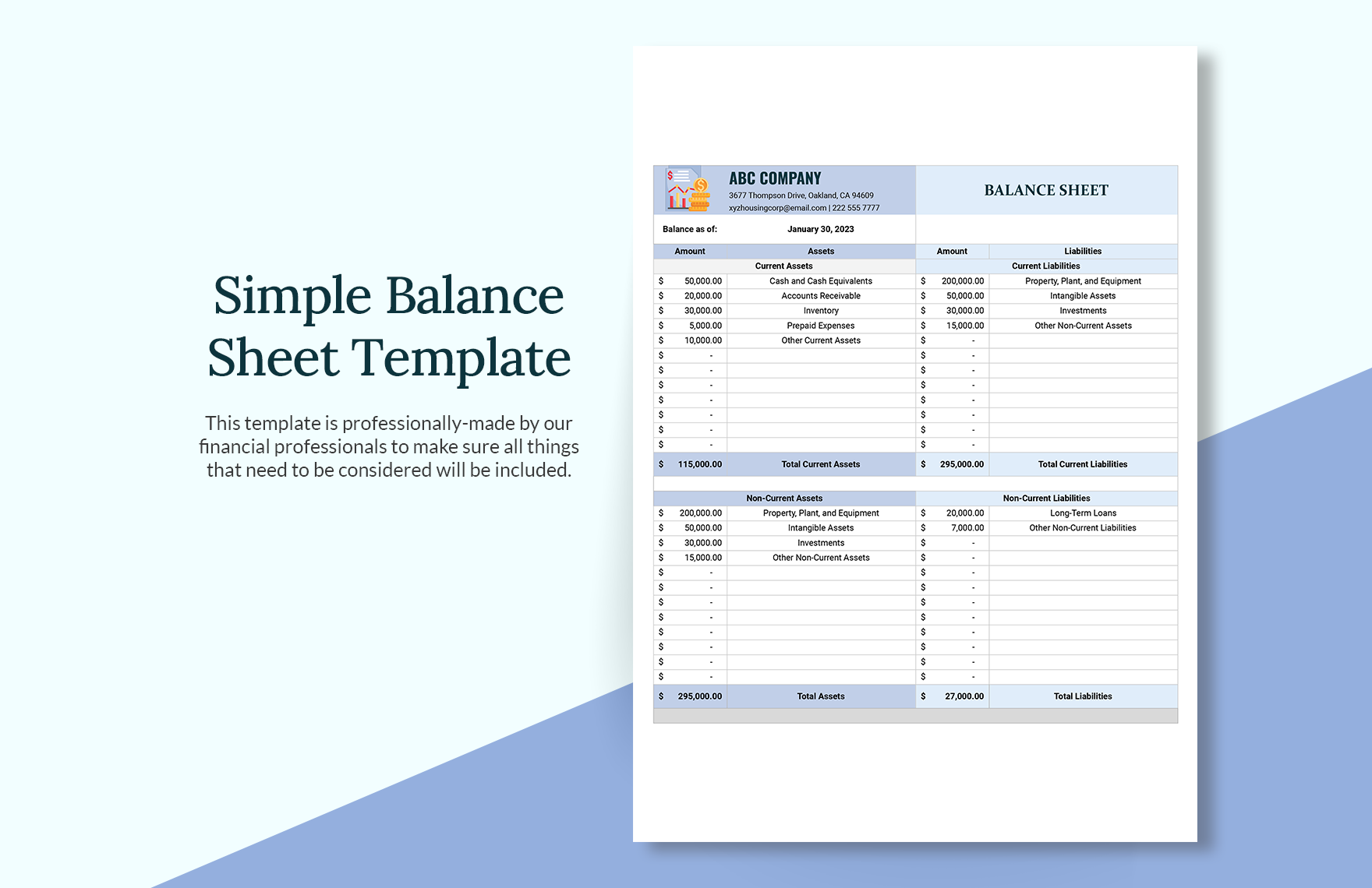 Simple Balance Sheet Template Download In Word Google Docs Excel PDF Google Sheets Apple 