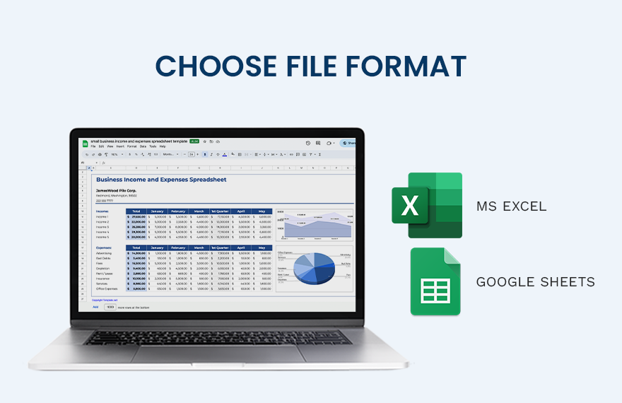 Small Business Income And Expenses Spreadsheet Template Google Docs Google Sheets Excel 