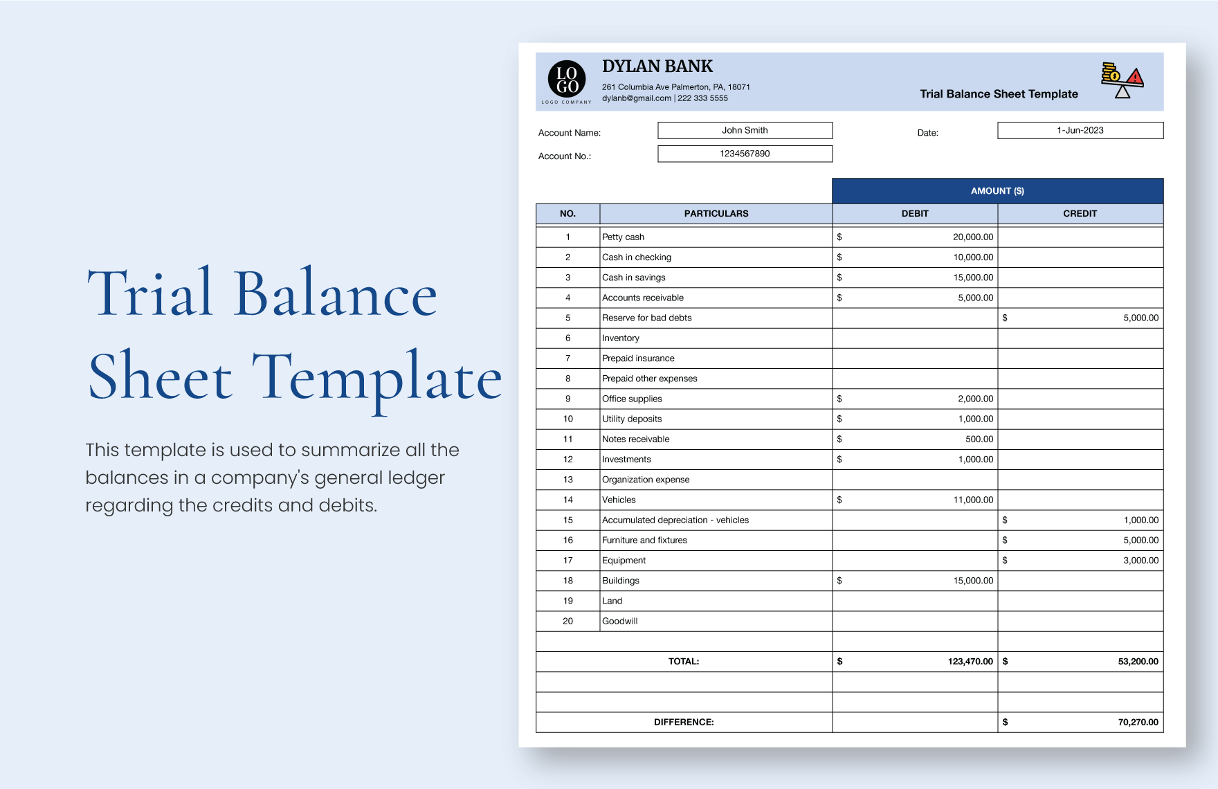 Trial Balance Sheet Template Download In Word Google Docs Excel PDF Google Sheets Apple 