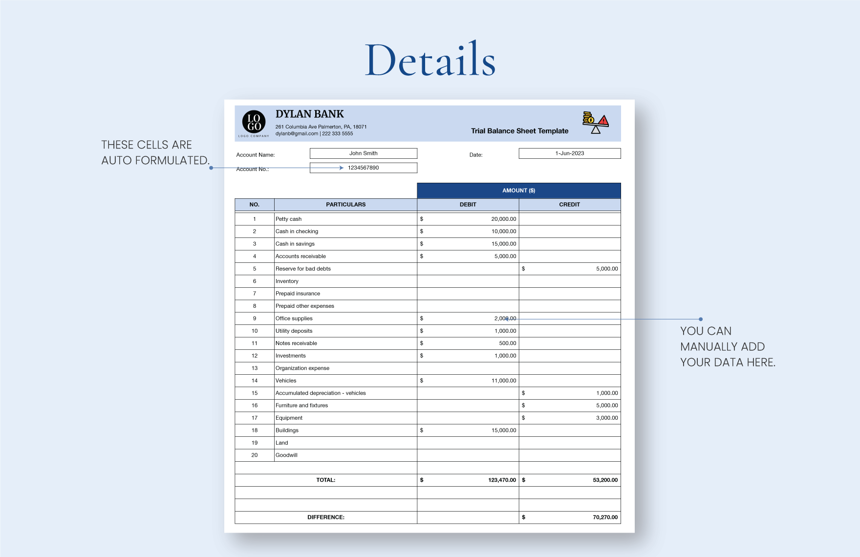 Trial Balance Sheet Template - Download in Word, Google Docs, Excel ...