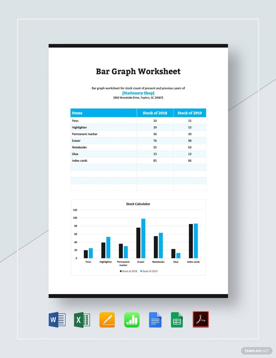 Bar Graph Worksheet Template Google Docs Google Sheets Excel Word Apple Numbers Apple 