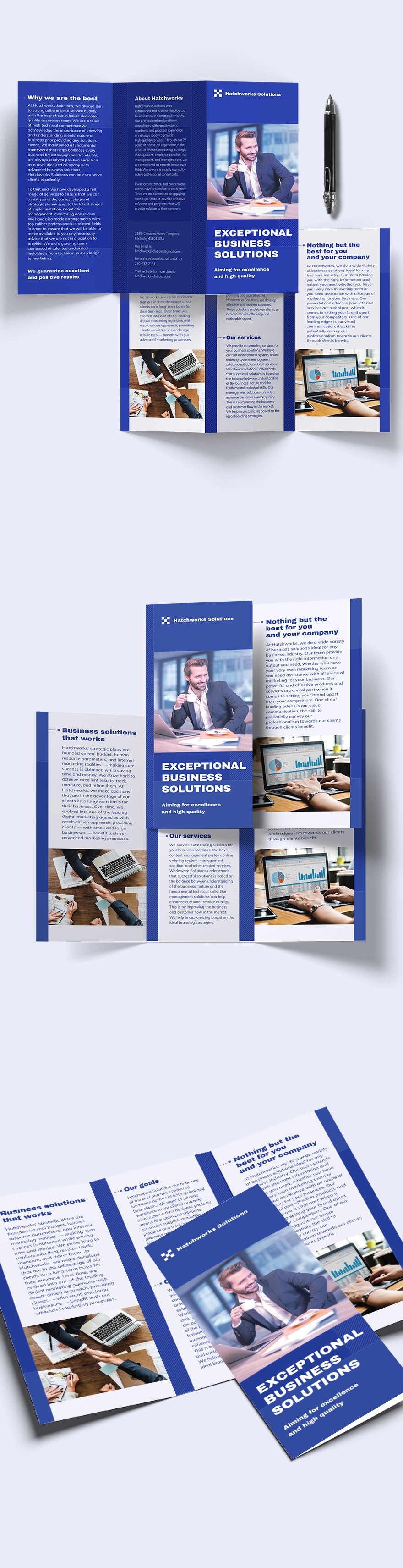 IT Company Tri-Fold Brochure Template - Illustrator, InDesign, Word, Apple Pages, PSD, Publisher ...