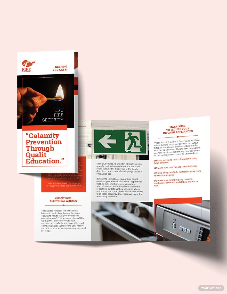 Fire Safety Tri Fold Brochure Template Download In Word Google Docs 