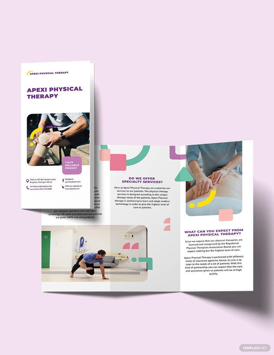 Physical Therapy Tri Fold Brochure Template Word Google Docs 