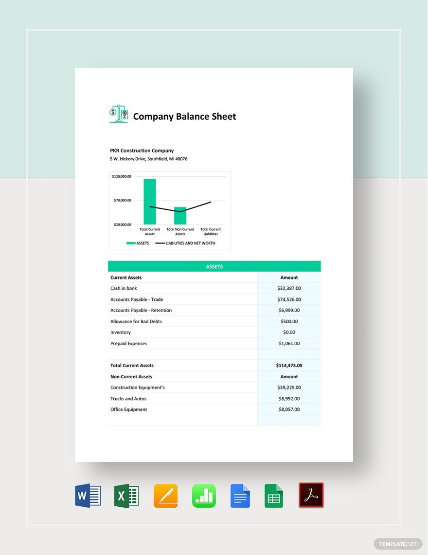 Company Balance Sheet Template Google Docs Google Sheets Excel 