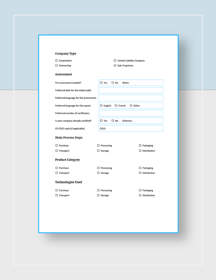 Company Information Template