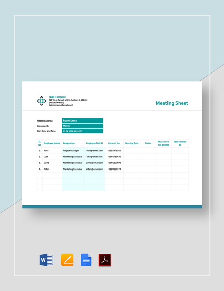 4+ FREE Blank Sheet Templates - PDF | Word (DOC) | Excel | Google Docs ...