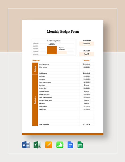 30+ Excel Monthly Budget Templates - Word, Excel, Pages