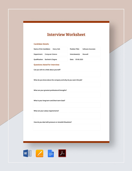 27+ FREE Interview Templates - PDF | Word (DOC) | Excel | Google Docs ...