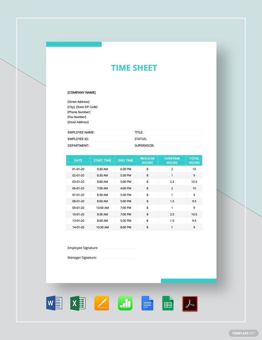 Numbers Timesheet Template Download In Word Google Docs Excel PDF 