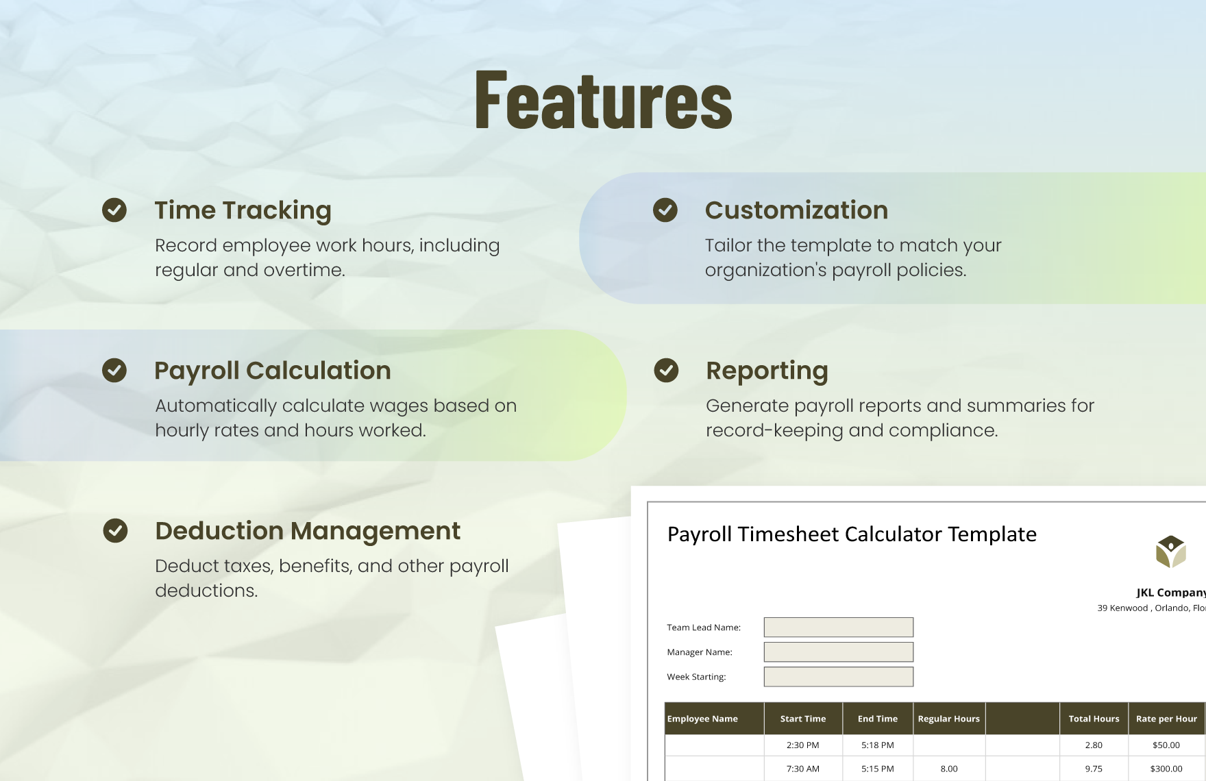 Free Payroll Timesheet Calculator Template - Download in Word, Google ...