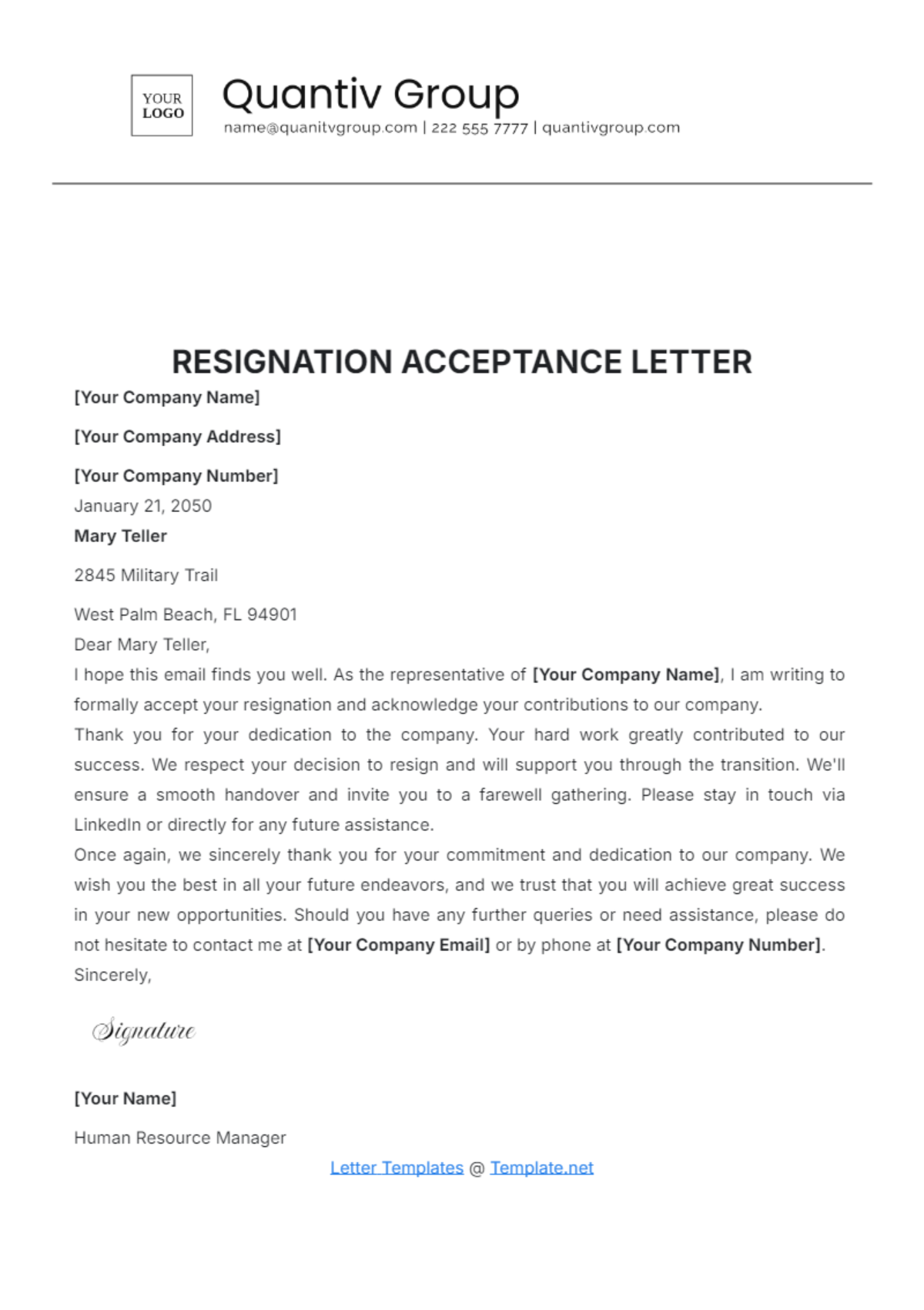 FREE Relieving Letter Templates Relieving Letter Template In Word ...