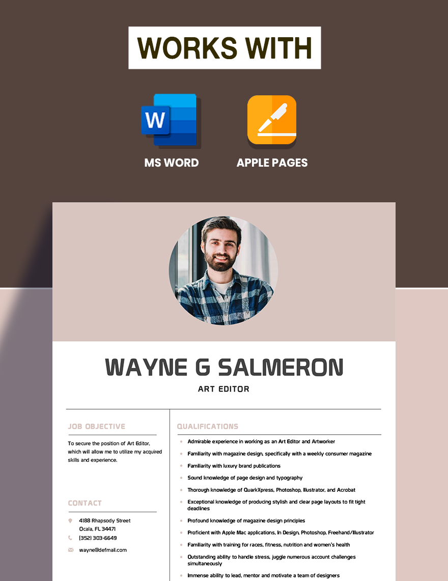 Free Art Editor Resume - Word, Apple Pages | Template.net