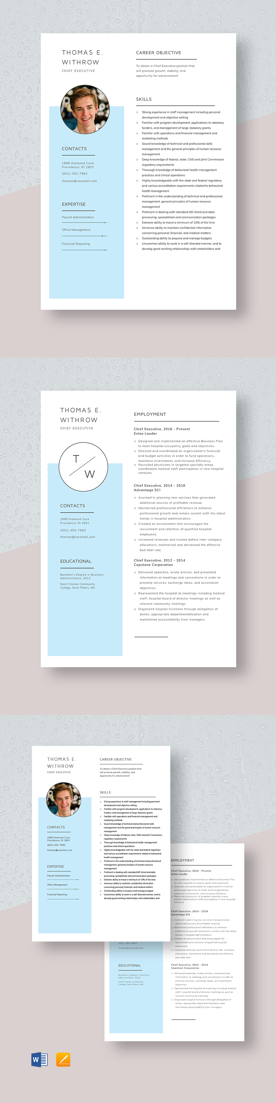 Admission Executive Resume Template - Word, Apple Pages | Template.net