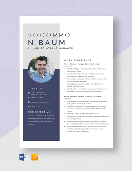 International Relations Manager Resume - Word, Apple Pages | Template.net