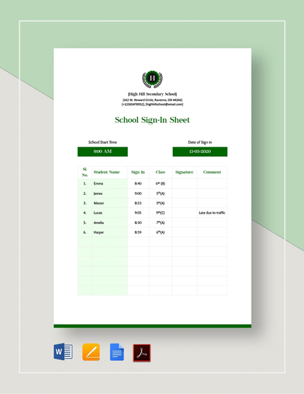 9+ FREE Sign in Sheet Templates - Microsoft Word (DOC) | Template.net