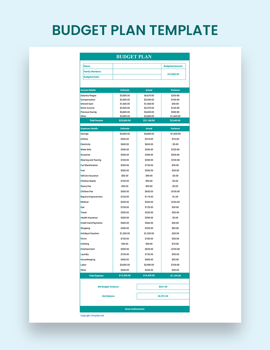 Budget Plan Template Google Docs Google Sheets Excel Word Apple Budget Plan Template Google Docs Google Sheets Excel Word Apple