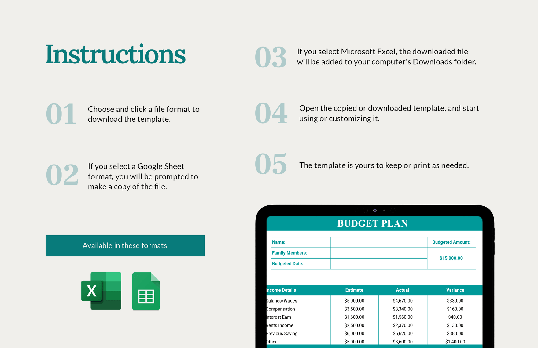 Budget Plan Template - Download in Word, Google Docs, Excel, PDF ...