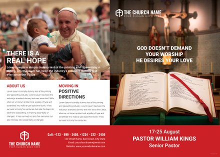 Free A3 Sample Church Brochure Template in Adobe Photoshop, Illustrator ...