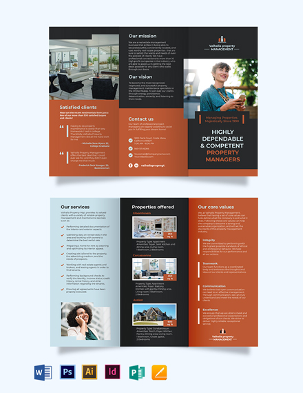 Property Management Maintenance Tri-Fold Brochure Template