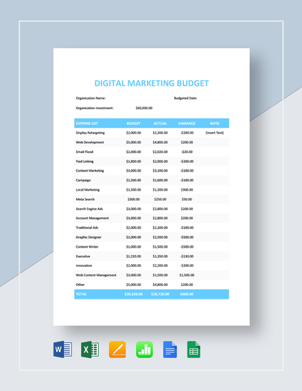 16+ Marketing Budget Templates - Free Sample, Example, Format Download