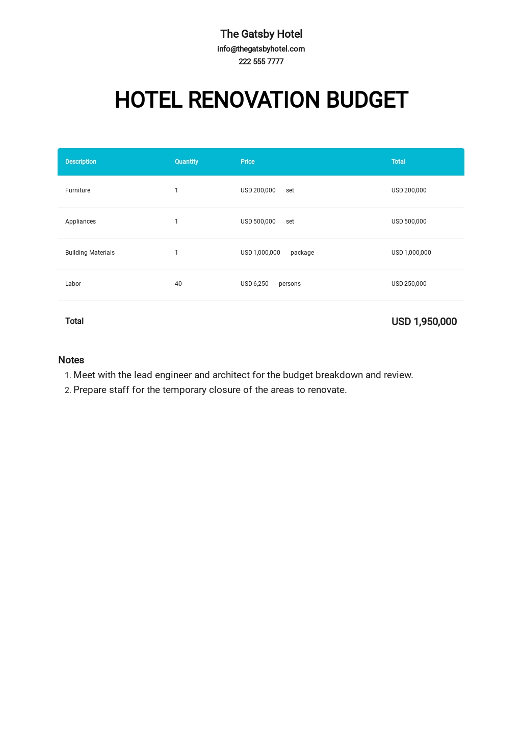 Home Renovation Budget Template Free PDF Google Docs Google Sheets 