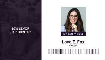 Senior Care ID Card Template