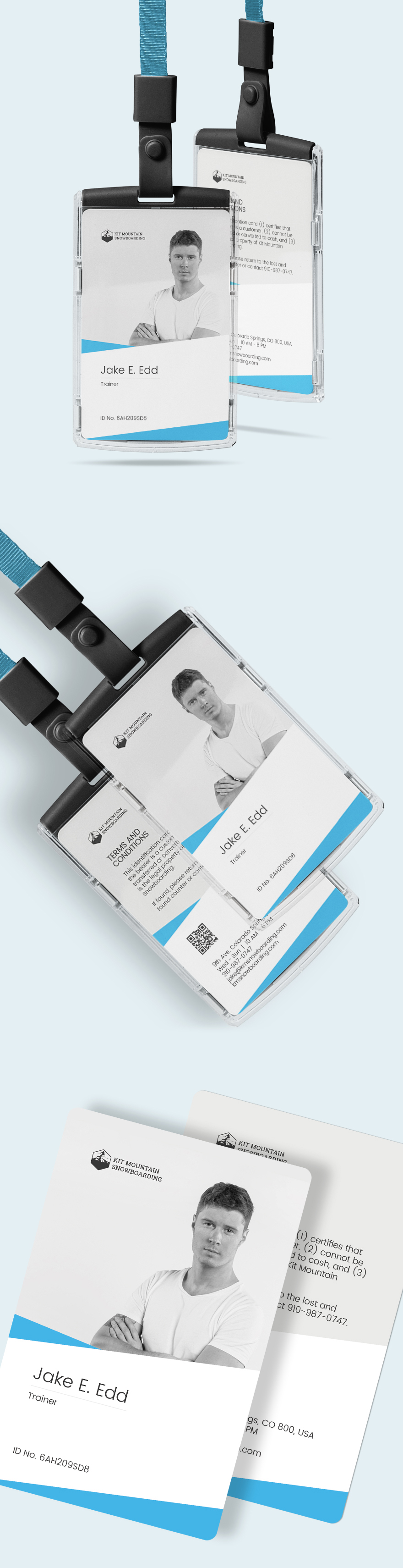 SnowBoard ID Card Template - Illustrator, Word, Apple Pages, PSD ...