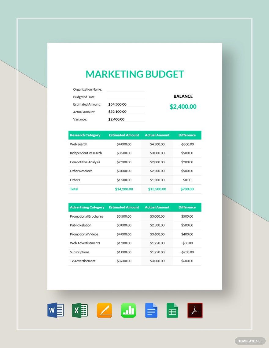 Simple Marketing Budget Template Download In Word Google Docs Excel Simple Marketing Budget Template Download In Word Google Docs Excel