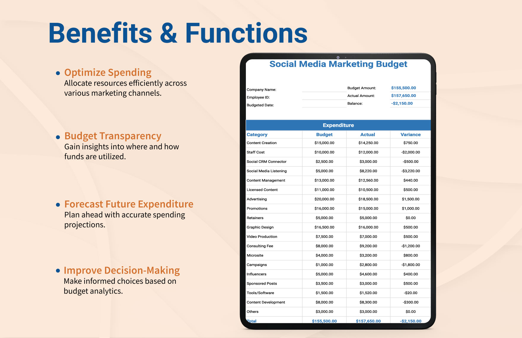 Social Media Marketing Budget Template in Word, Excel, Google Docs ...
