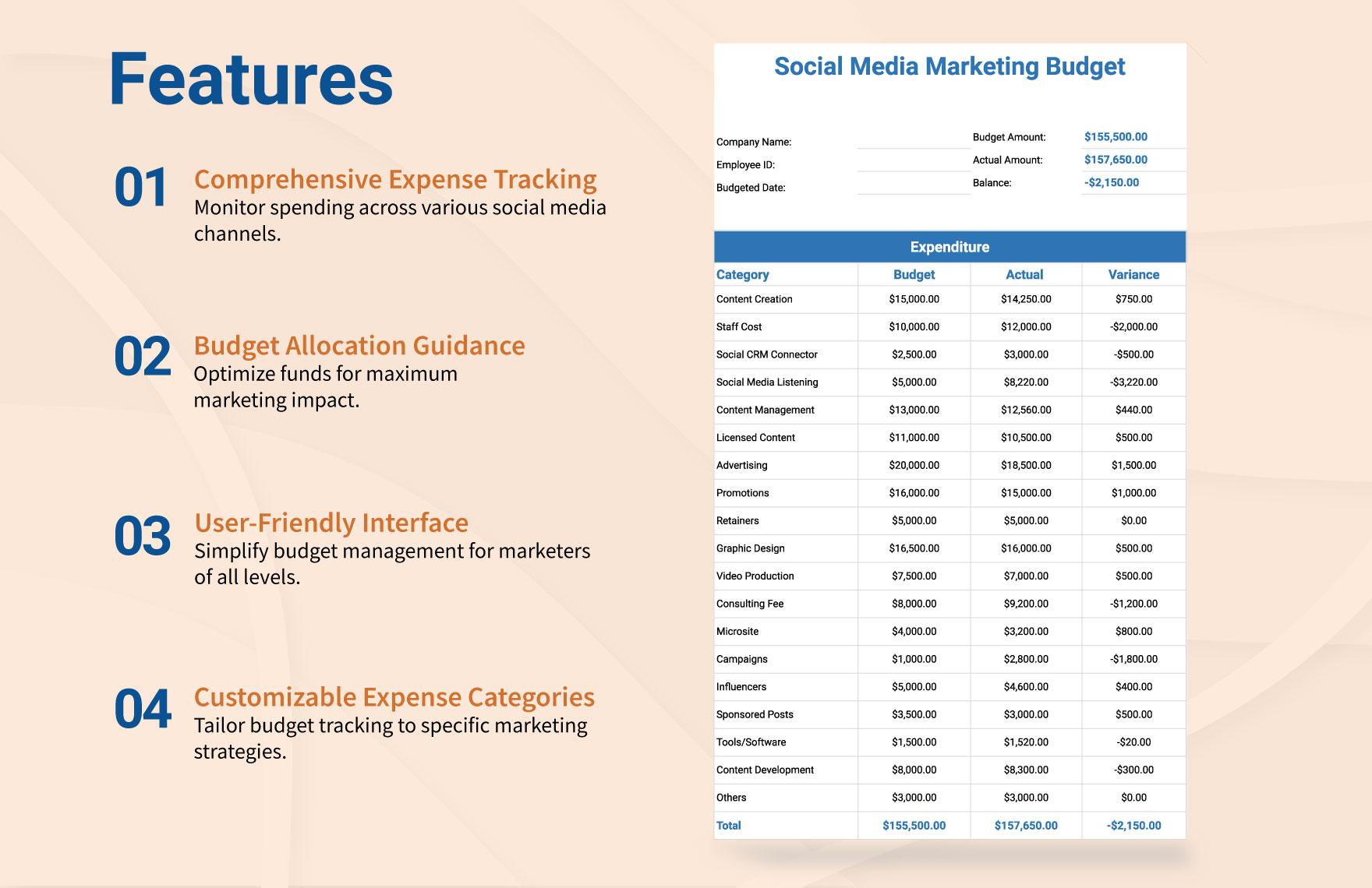Social Media Marketing Budget Template in Word, Excel, Google Docs ...