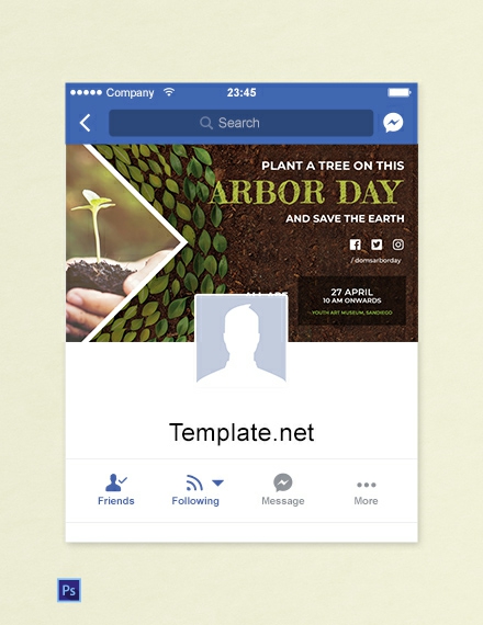 Free Arbor Day Facebook App Cover Template