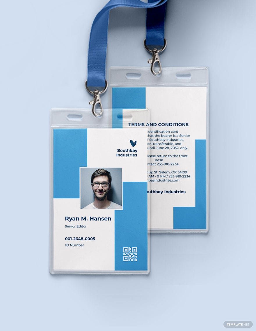 Employee ID Card Format Template Download In Word Illustrator PSD 