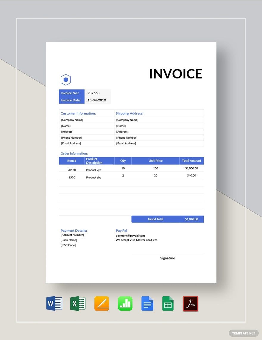Free Non Tax Invoice Template Google Docs Google Sheets Excel Word 