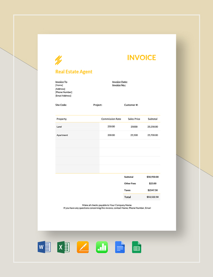 13+ FREE Real Estate Invoice Templates - Free Word, PDF Format Download