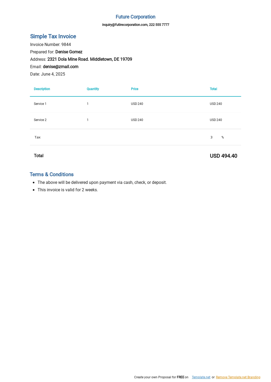 FREE Basic Tax Invoice Template In Google Docs Google Sheets Excel 