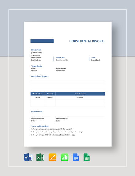 Rental Invoice Template - 20+ Free Word, PDF Document Download