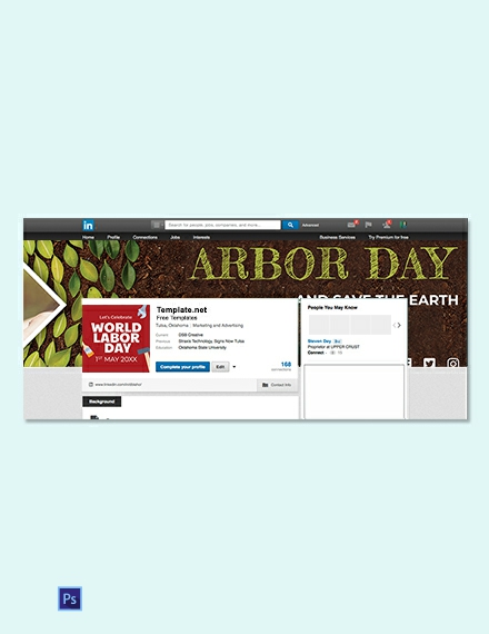Free Arbor Day LinkedIn Profile Banner Template