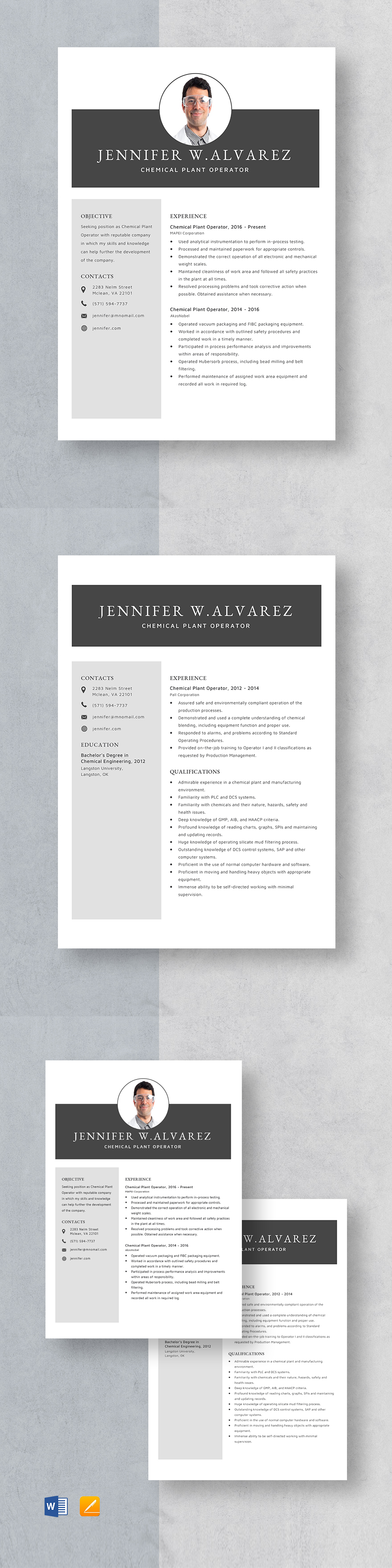 Gas Plant Operator Resume Template - Word, Apple Pages | Template.net
