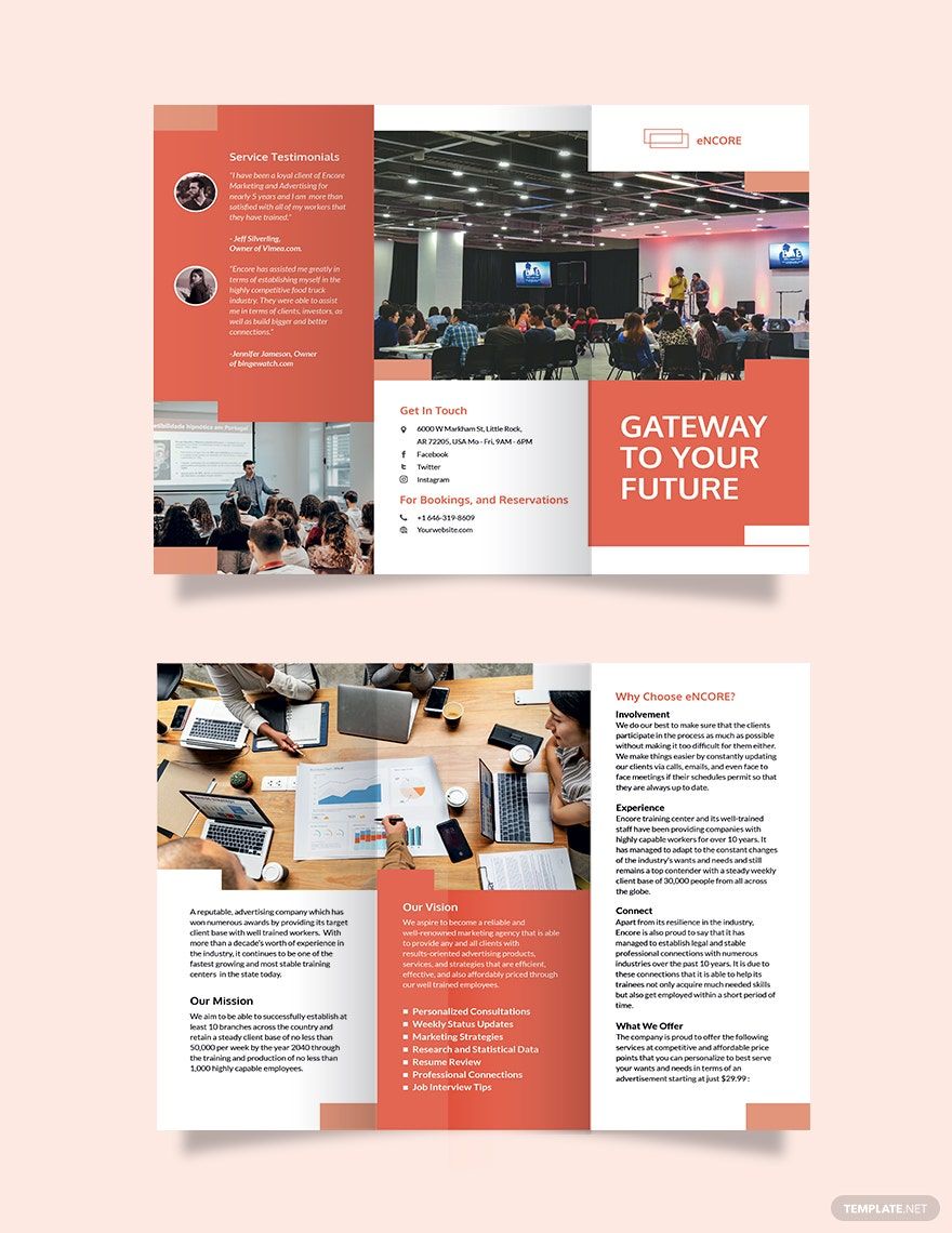 Training Center Tri-Fold Brochure Template - Illustrator, PSD ...