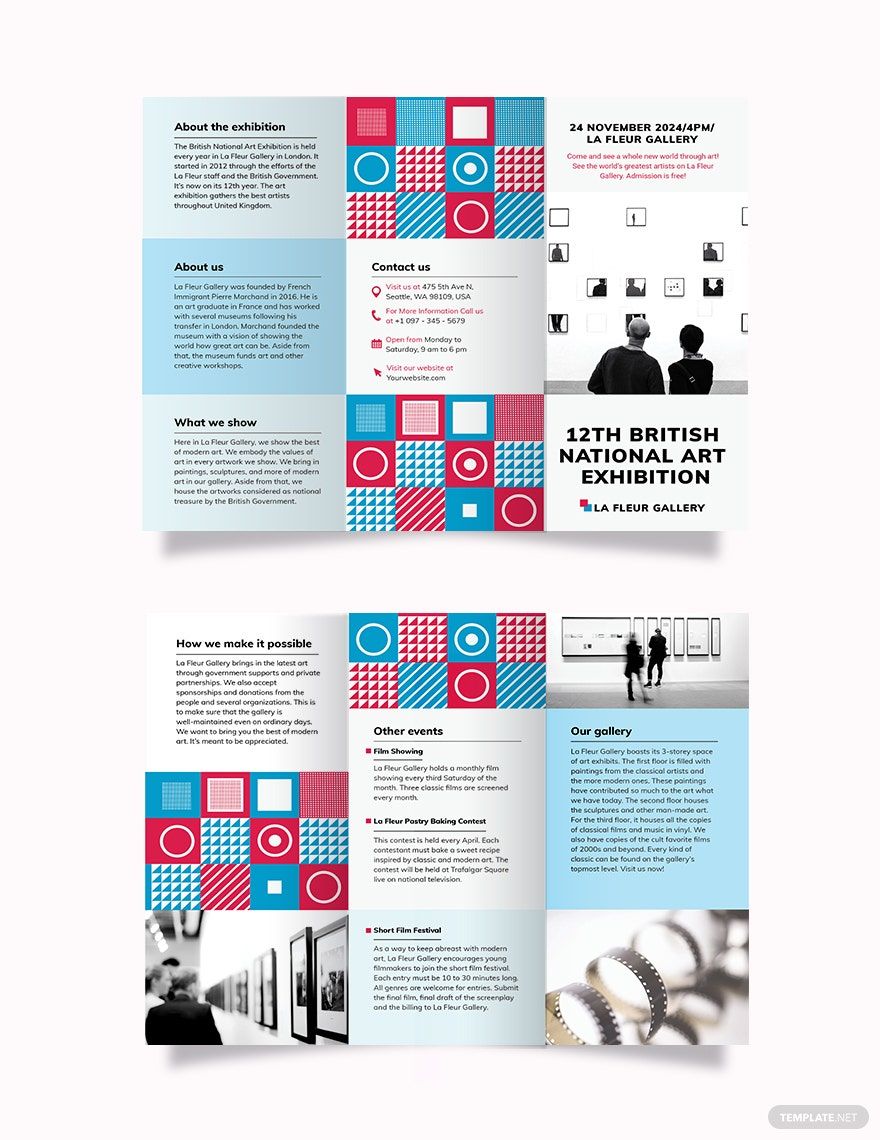 Exhibition Tri Fold Brochure Template In Illustrator Word Pages PSD