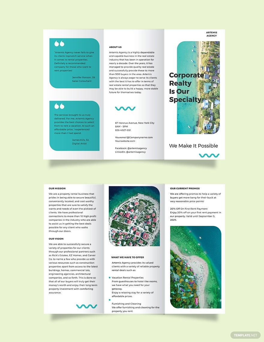 Free Tri-fold simple advertising agency brochure Template - Illustrator, InDesign, Word, PSD ...