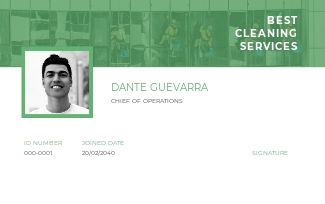 Cleaning Service ID Card Template
