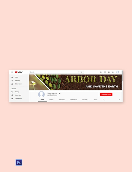 Free Arbor Day YouTube Channel Cover Template