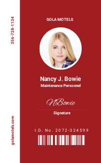 Free Motels ID Card Template