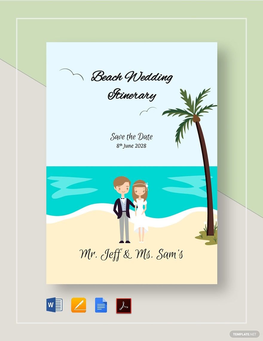 Wedding Itinerary Template Google Docs