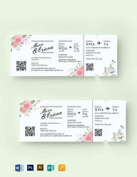 25 Wedding Invitation Ticket Designs Templates PSD AI