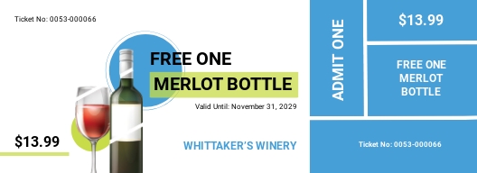 Free Wine Drink Ticket Template